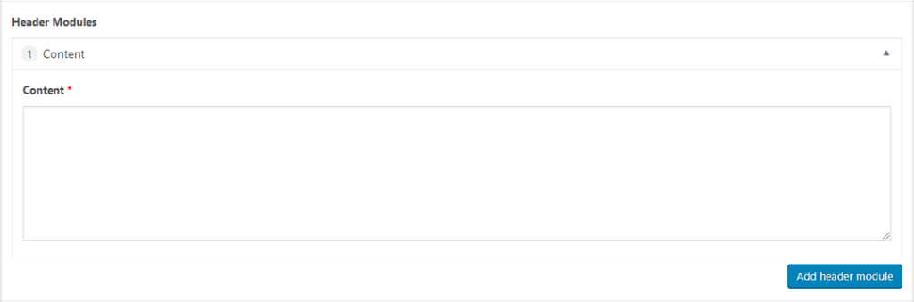 Header Module - Content - WordPress Documentation