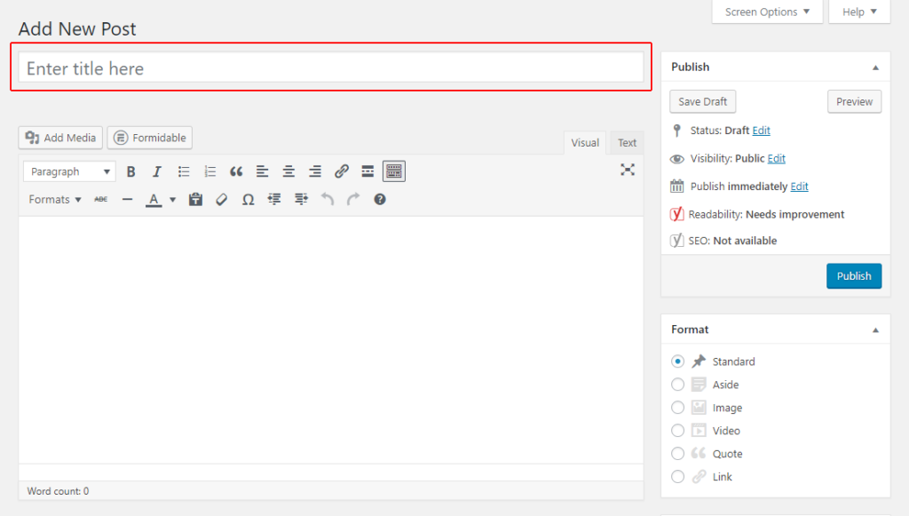 Adding a New Post - WordPress Documentation